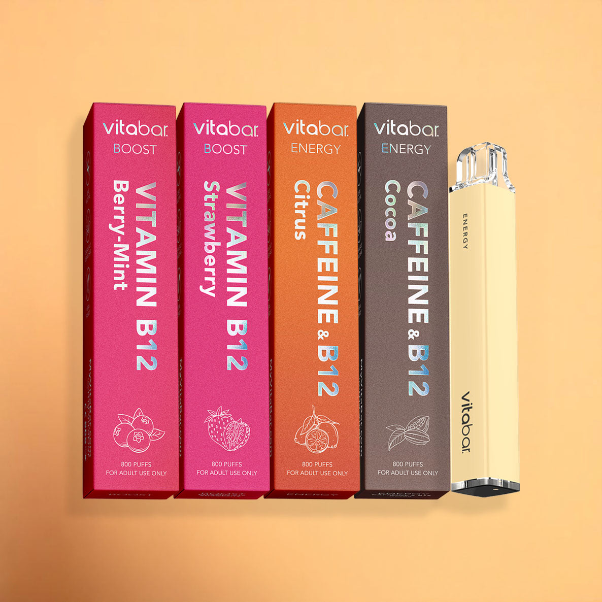 Vitamin Inhalers - 4-Pack B Vitamin Combo - Citrus, Berry-Mint, Cocoa ...